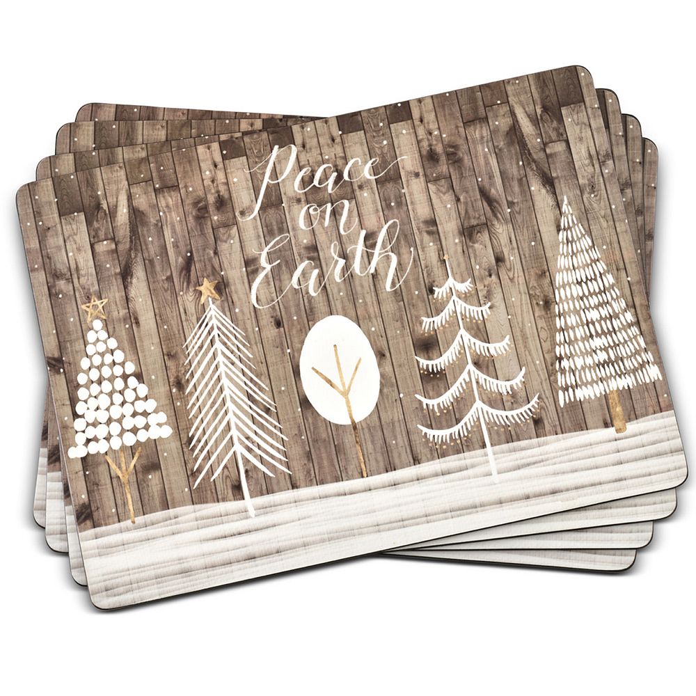 Pimpernel Rustic Placemats, Set of 4, 15.7" x 11.7" Cork-Backed Boards