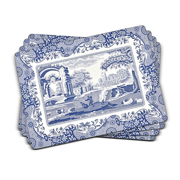 Pimpernel Blue Italian Placemats, Set Of 4