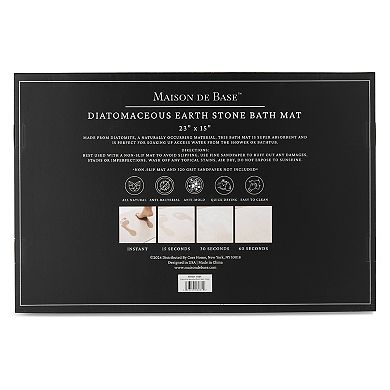 MAISON DE BASE Gray Diatomite Marbled Bath Mat
