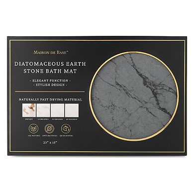 MAISON DE BASE Gray Diatomite Marbled Bath Mat