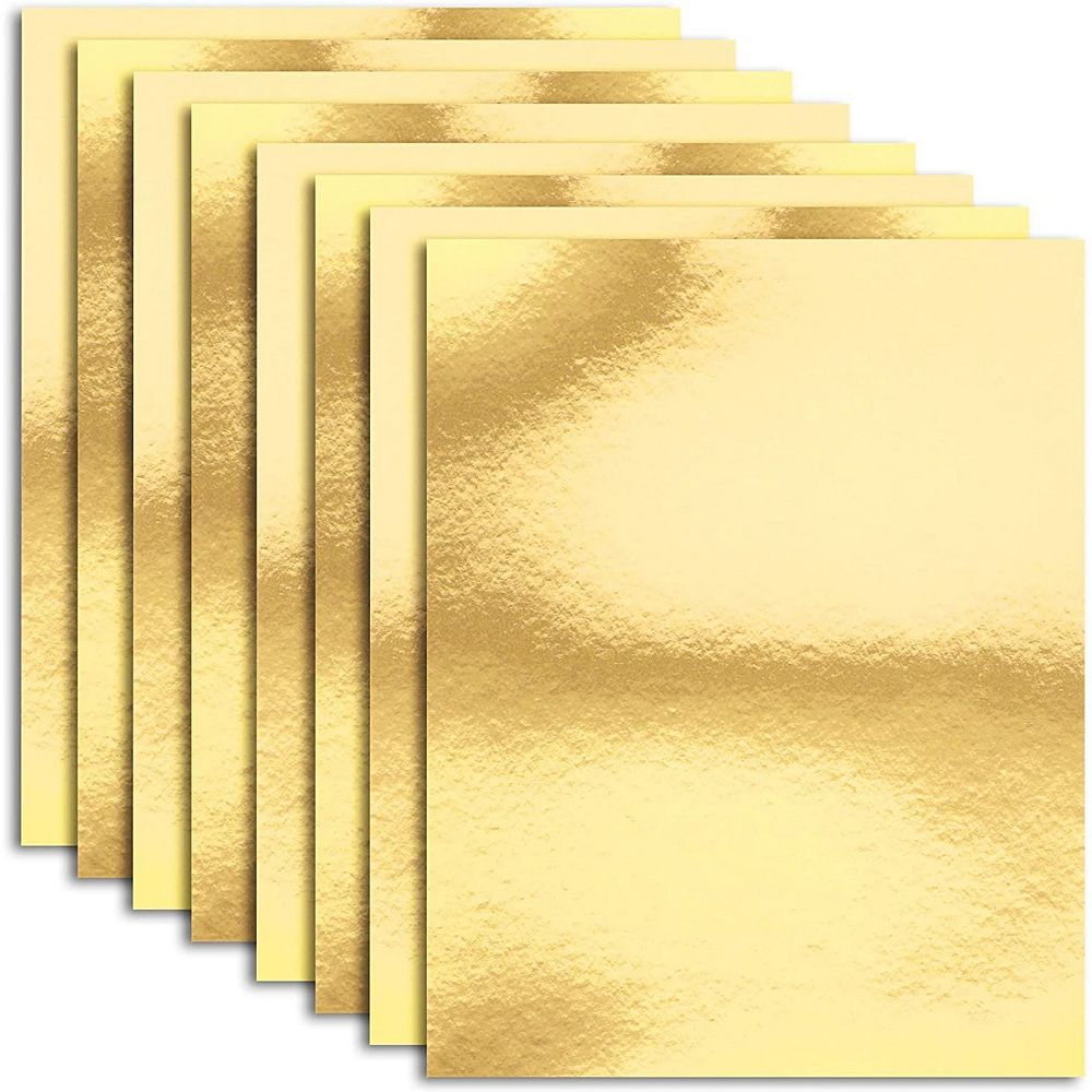 50 Pack Metallic Gold Foil Paper Board Sheets For Arts And Crafts, 8.5 ...