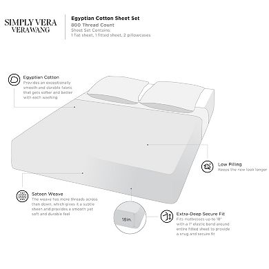 Simply Vera Vera Wang 800 Thread Count Egyptian Cotton Sheet Set or ...