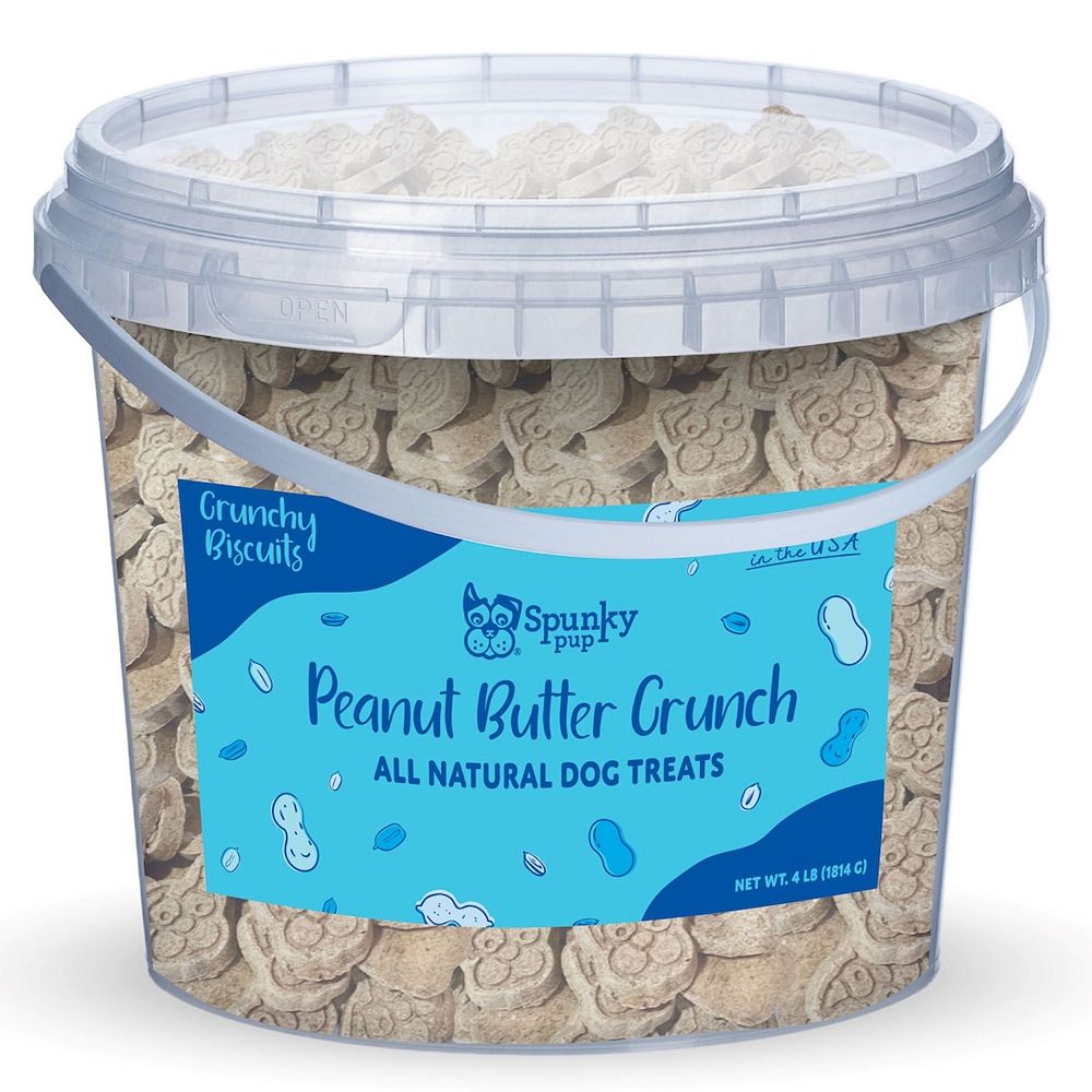 Spunky Pup Bucket Of Biscuits Dog Treats - Peanut Butter Crunch 4 lbs.
