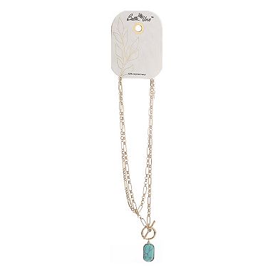 Bella Uno Worn Gold Multi-strand Reconstituted Turquoise Plaque Toggle ...