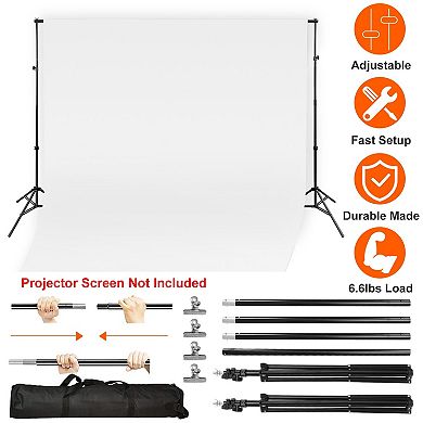 6.5 X 10 Ft, Black, Photo Video Studio Backdrop Stand