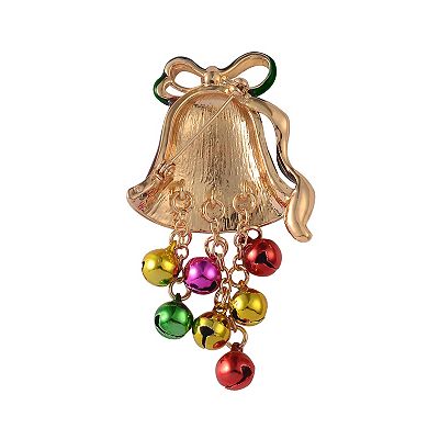 Celebrate Together Enamel Bell Pin with Jingle Bell Drops