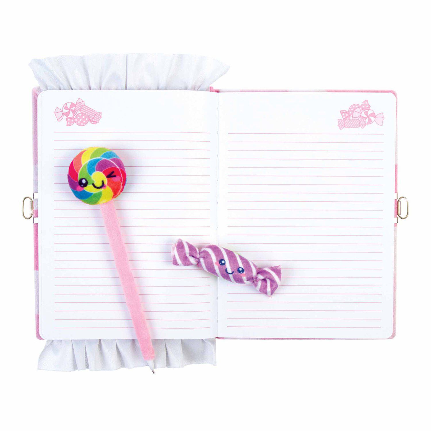 Tween Notebook With Pen 3C4G Bubble Gum Glitter Locking Journal With ...