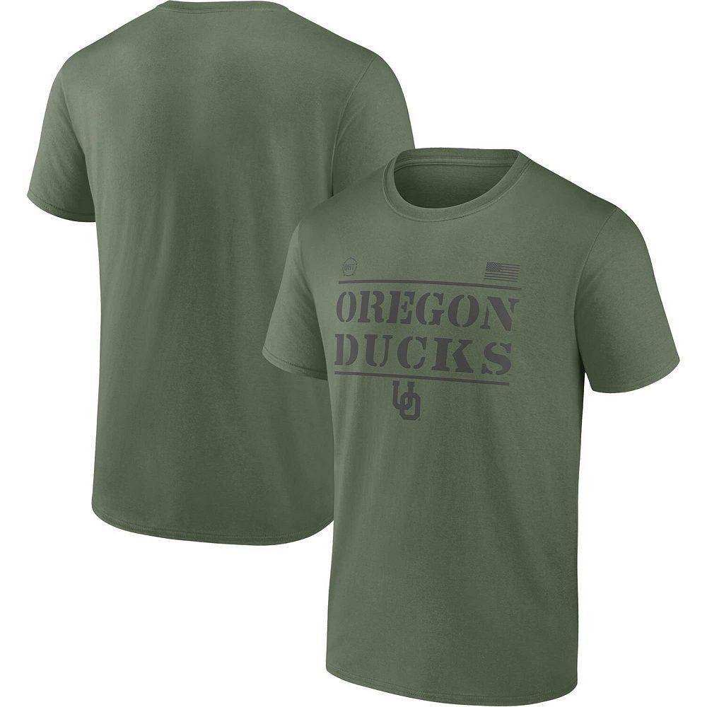 Men's Fanatics Olive Oregon Ducks OHT Military Appreciation Stencil T-Shirt