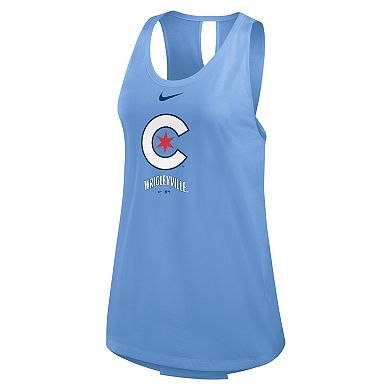 Women's Nike Powder Blue Chicago Cubs City Connect Crossed Back Tank Top