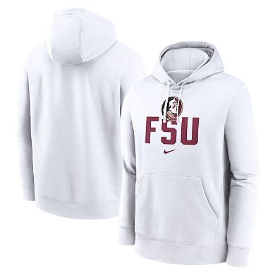 Men's Nike White Florida State Seminoles Primetime Club Fleece Pullover ...