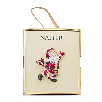 Napier Gold Tone Santa Pin