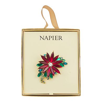 Napier Gold Tone Poinsettia Pin