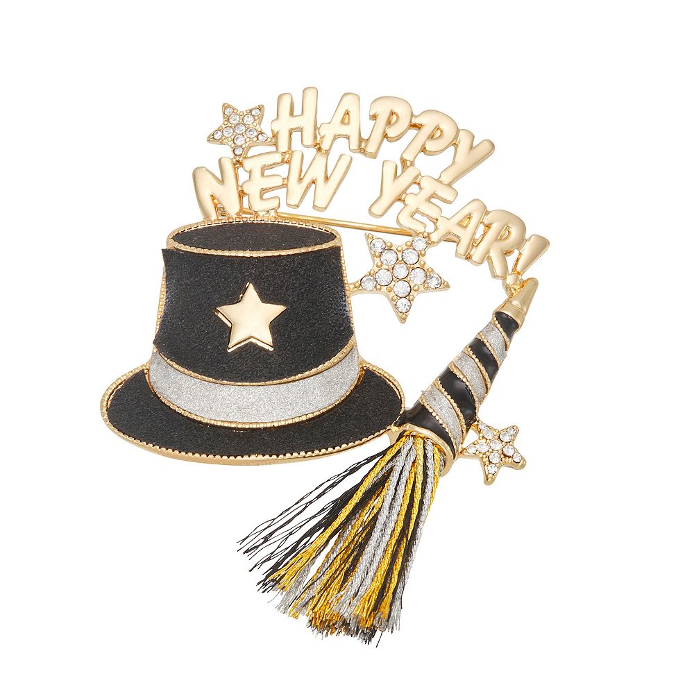 Napier Two Tone Happy New Year Pin