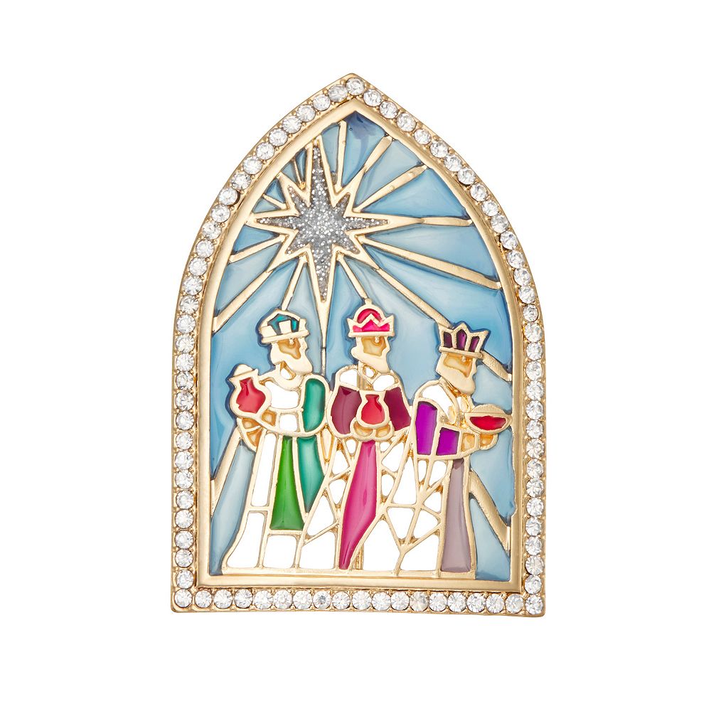 Napier Gold Tone Three Kings Pin