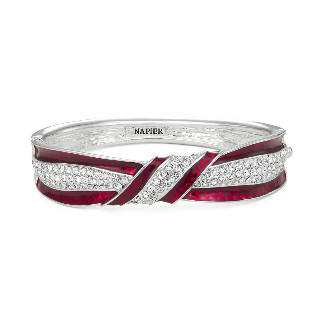 Napier Silver Tone Ribbon Bangle Bracelet