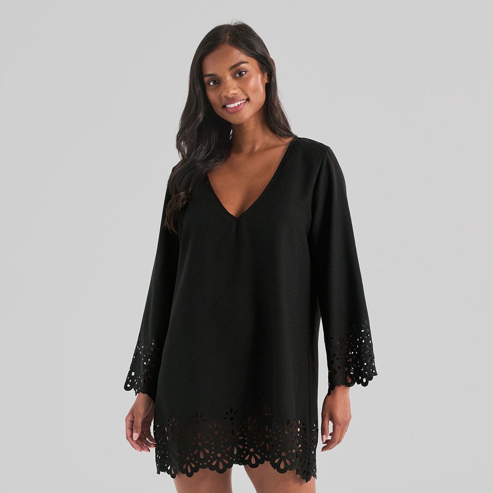 Women's Freshwater Laser Cut Tunic Swim Cover-Up