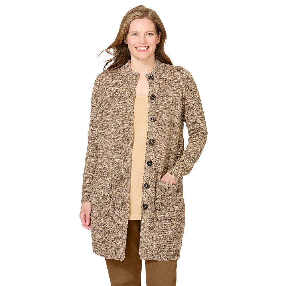 Woman Within Plus Size Marled Jacket Duster Sweater