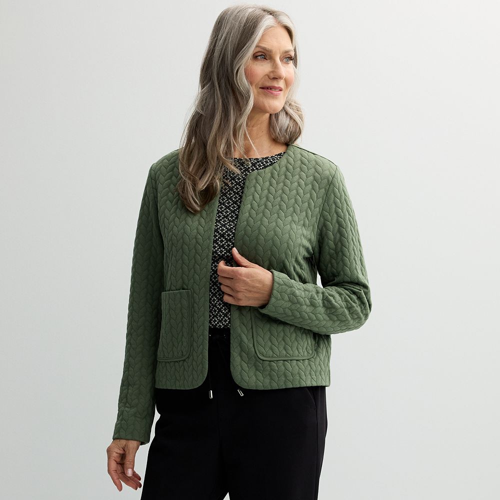 Women's Croft & Barrow® Quilted Knit Jacket