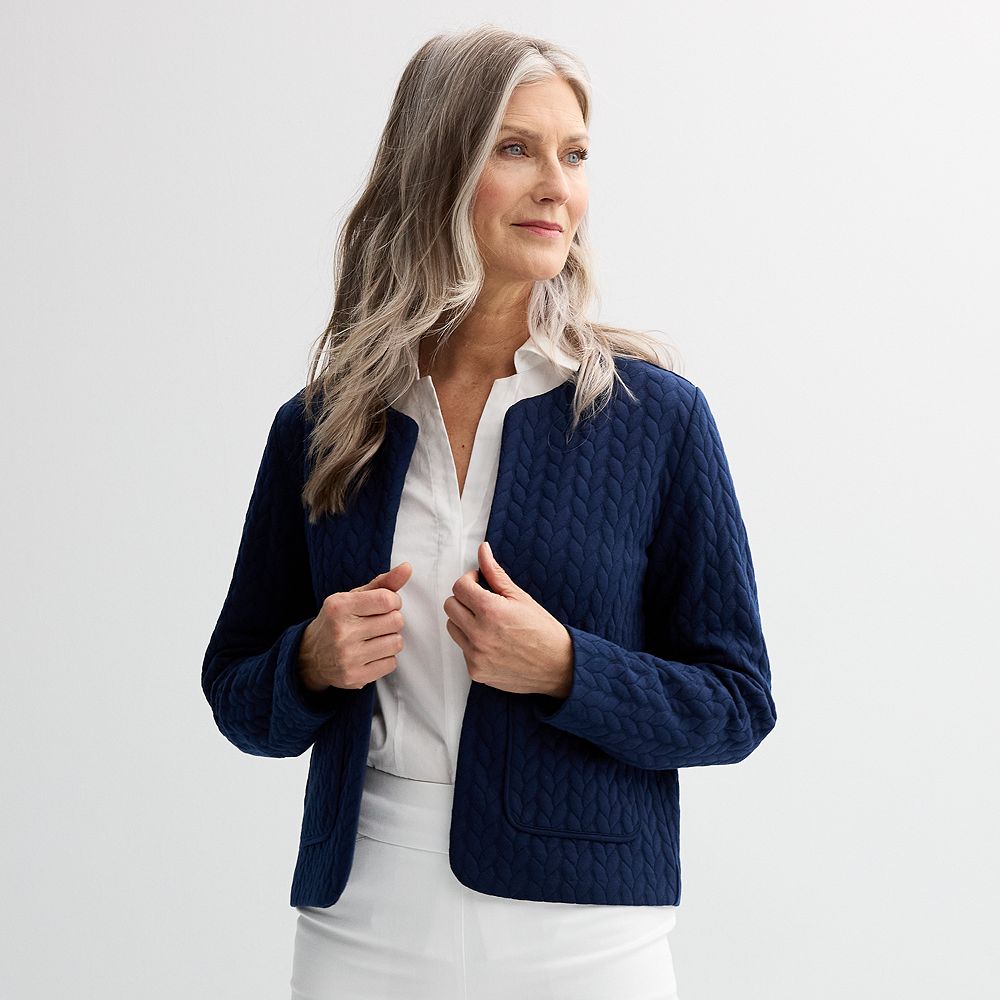 Women's Croft & Barrow® Quilted Knit Jacket