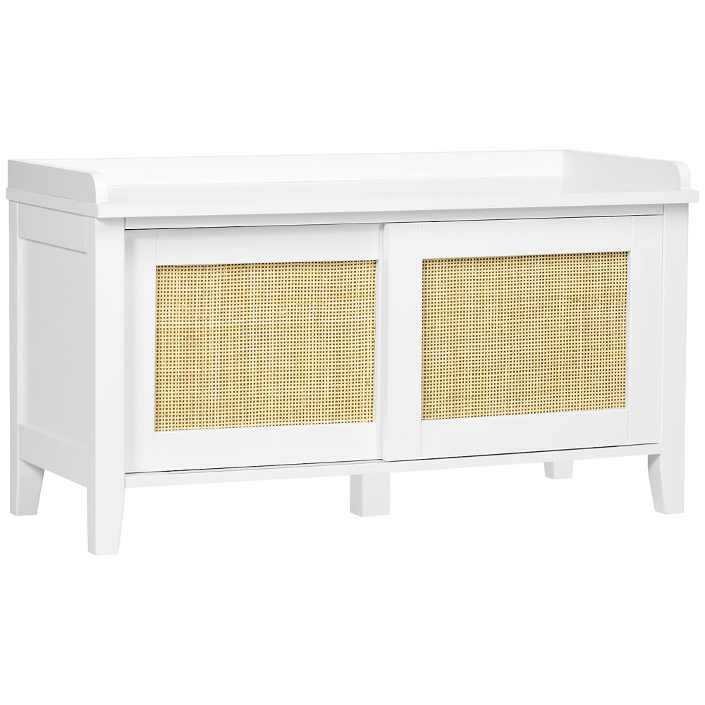 Small Shoe Bench With Storage Boho Entryway Bench With Shoe Cabinets White