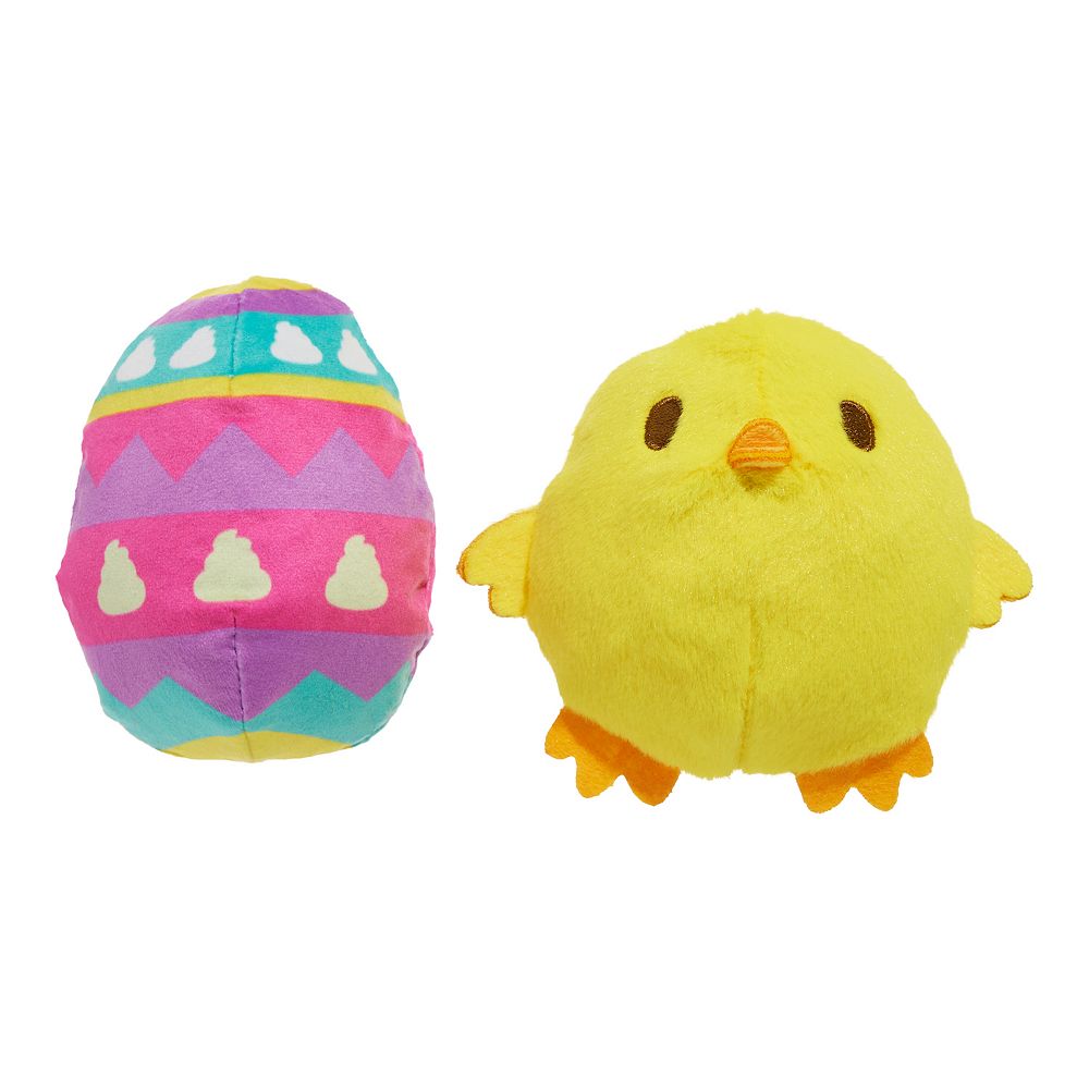 BARK Chicky Poo Easter Egg Chick Multicolor Plush Dog Toy