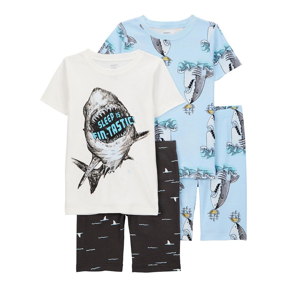 Boys 4-14 Carter's Print Snug Fit Cotton 4-Piece Pajama Top & Pajama ...