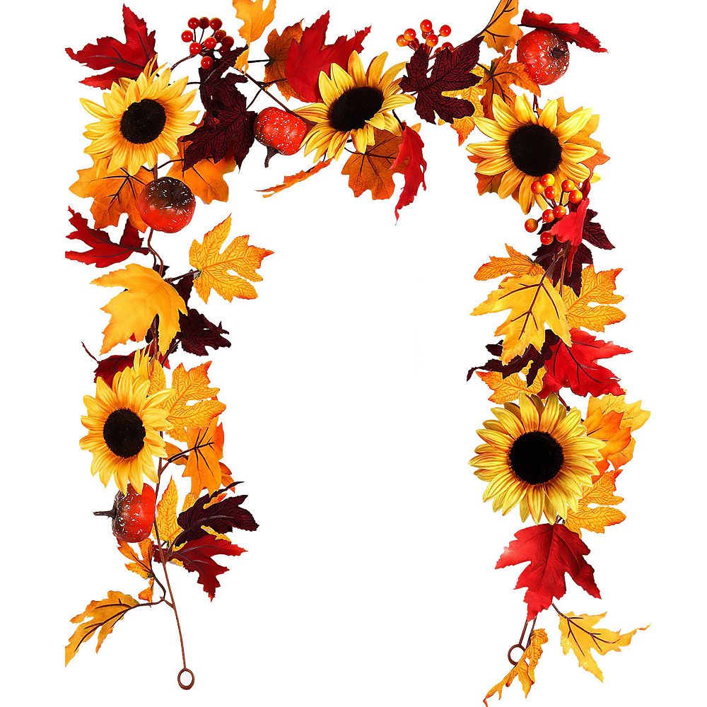 Artificial Maple Leaf Garland, 5.6ft, Autumnal Bliss, Lifelike Foliage ...