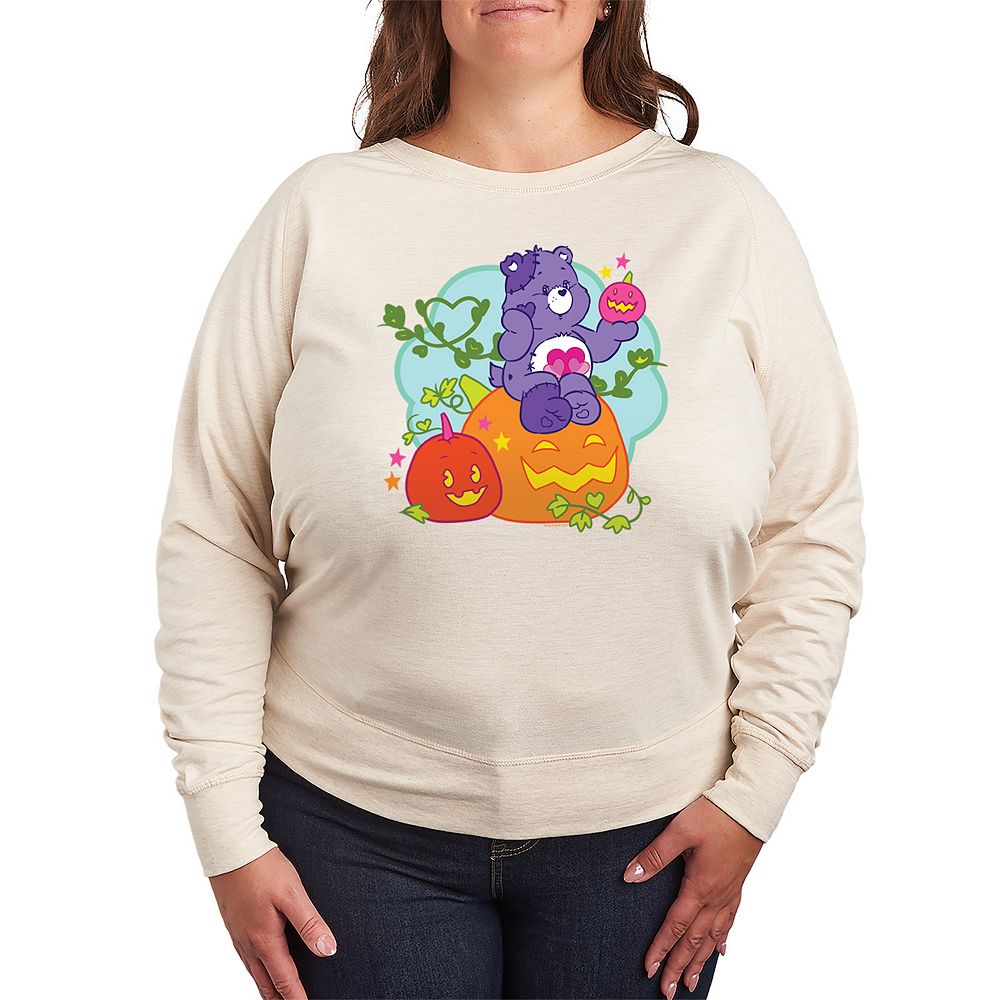 Plus Size Care Bears Halloween Pumpkin French Terry Long Sleeve Tee