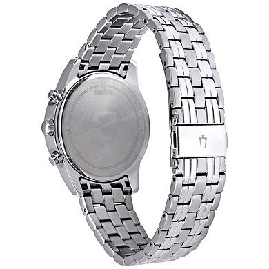 Bulova Men's Classic Stainless Steel Blue Dial Chrononograph Bracelet ...