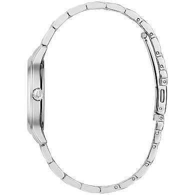 Bulova Women's Classic Stainless Steel Diamond Accent Blue Dial ...