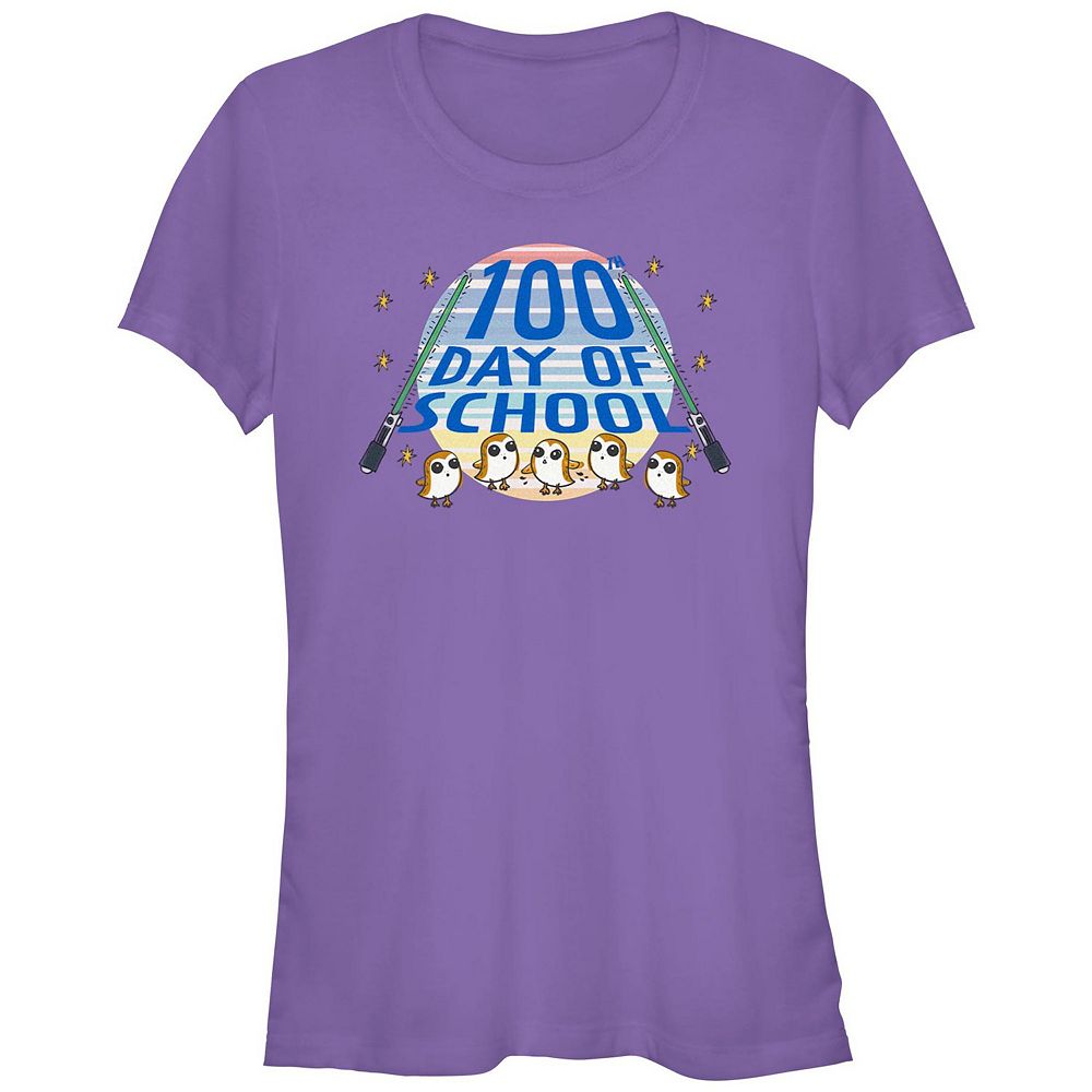 Juniors' Star Wars 100 Day Of School Fitted Graphic Tee