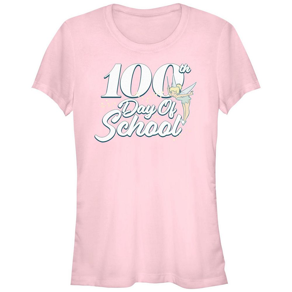Disney's Tinker Bell 100th Day Of School Juniors' Fitted Graphic Tee