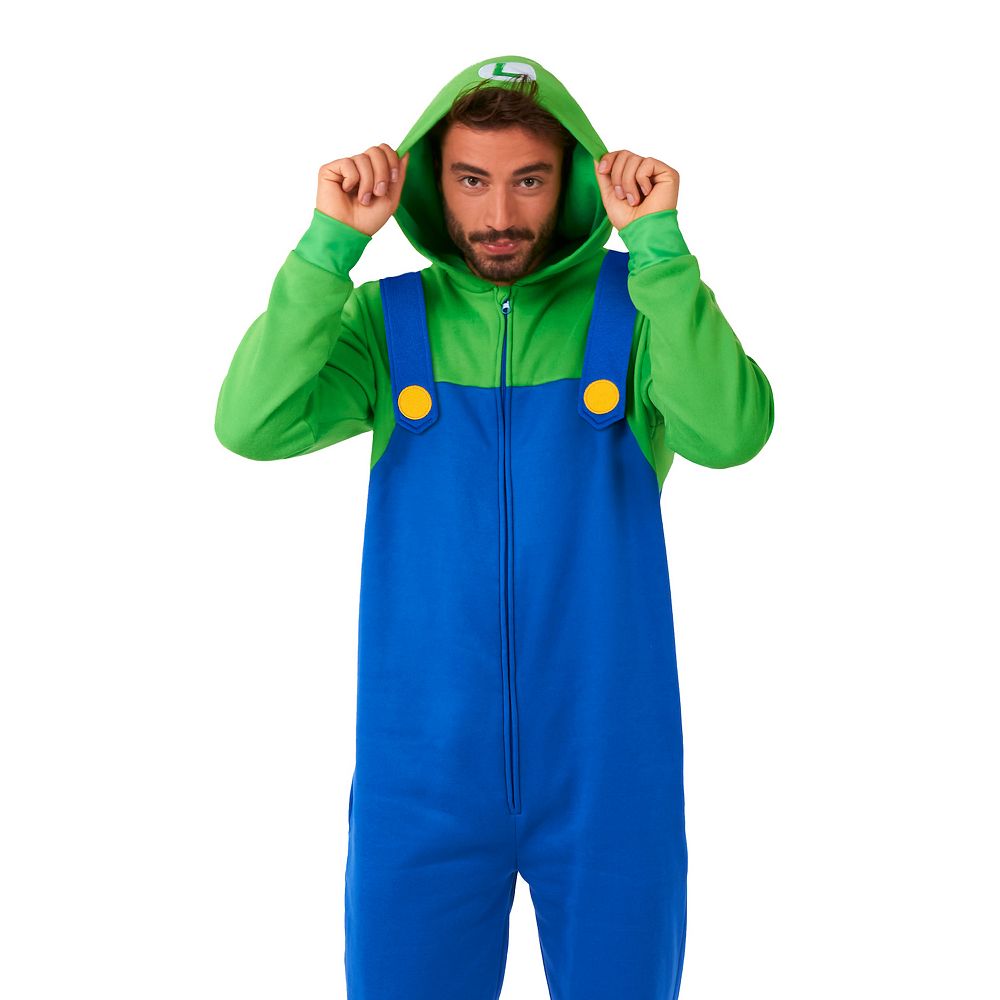 Men's OppoSuits Nintendo Super Mario Luigi One-Piece Pajamas