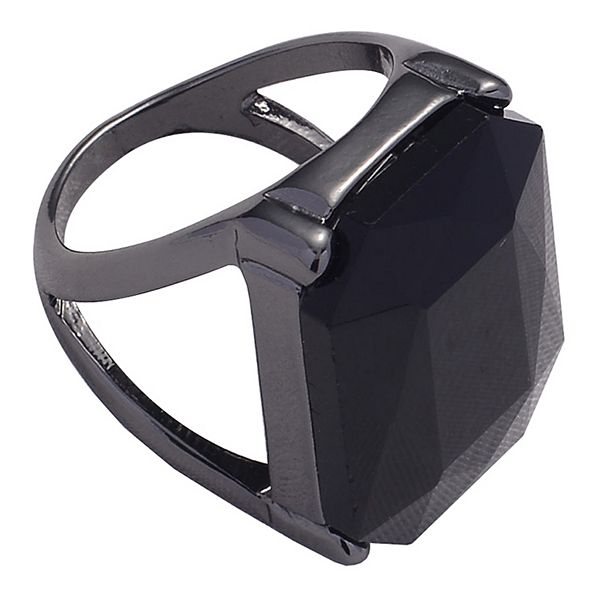 Emberly Hematite & Black Stone Cocktail Ring