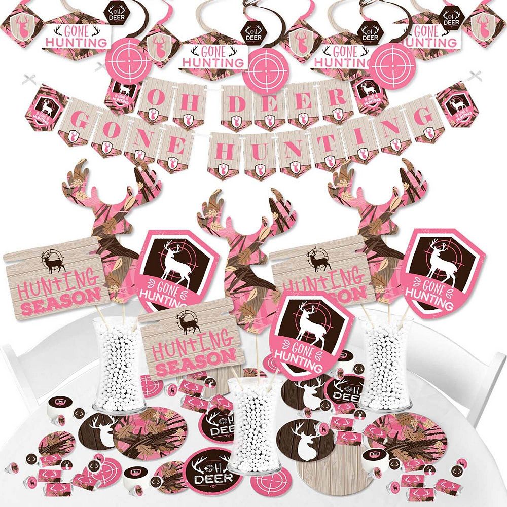 Big Dot Of Happiness Pink Gone Hunting - Camo Party Supplies Banner ...