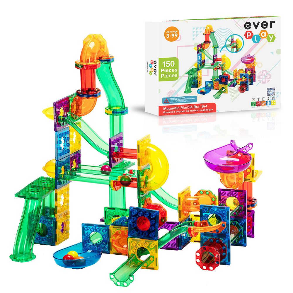 PicassoTiles Everplay 150-pc. Magnetic Marble Run Set