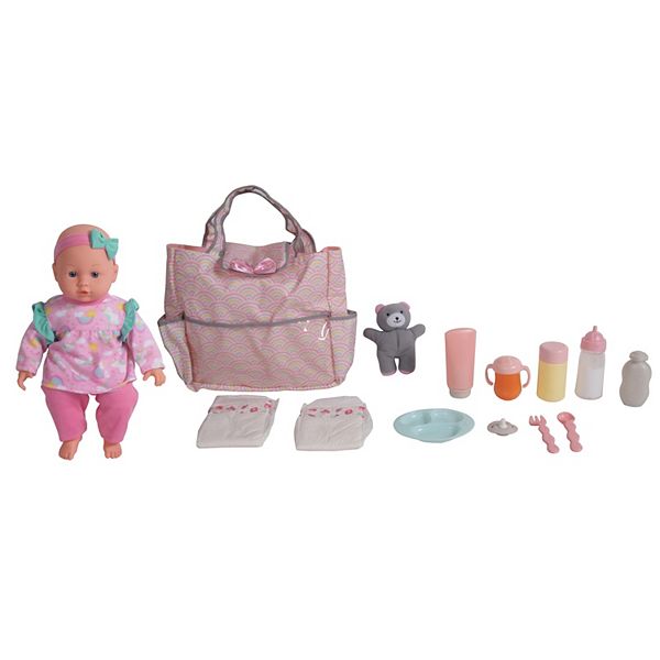 Gi-Go Toys Dream Collection: 14" Baby Doll with Diaper Bag Playset