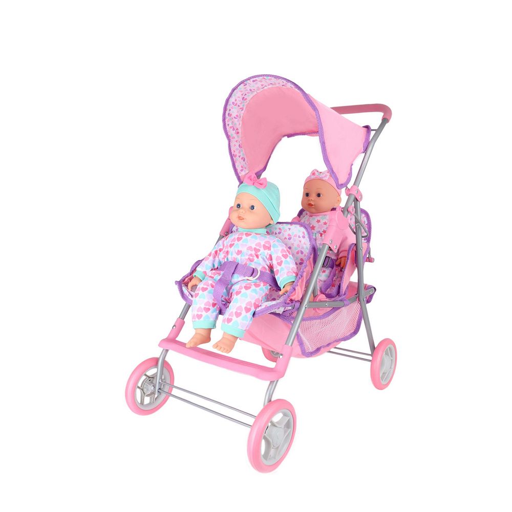 Gi-Go Toys Dream Collection: 14" Twin Doll Stroller - Two Baby Dolls ...