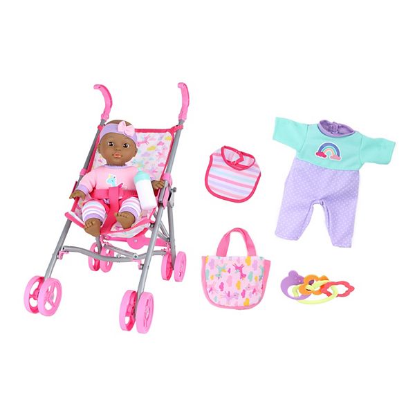 Gi-Go Toys Dream Collection: 12" Baby Doll Care Gift set with Stroller