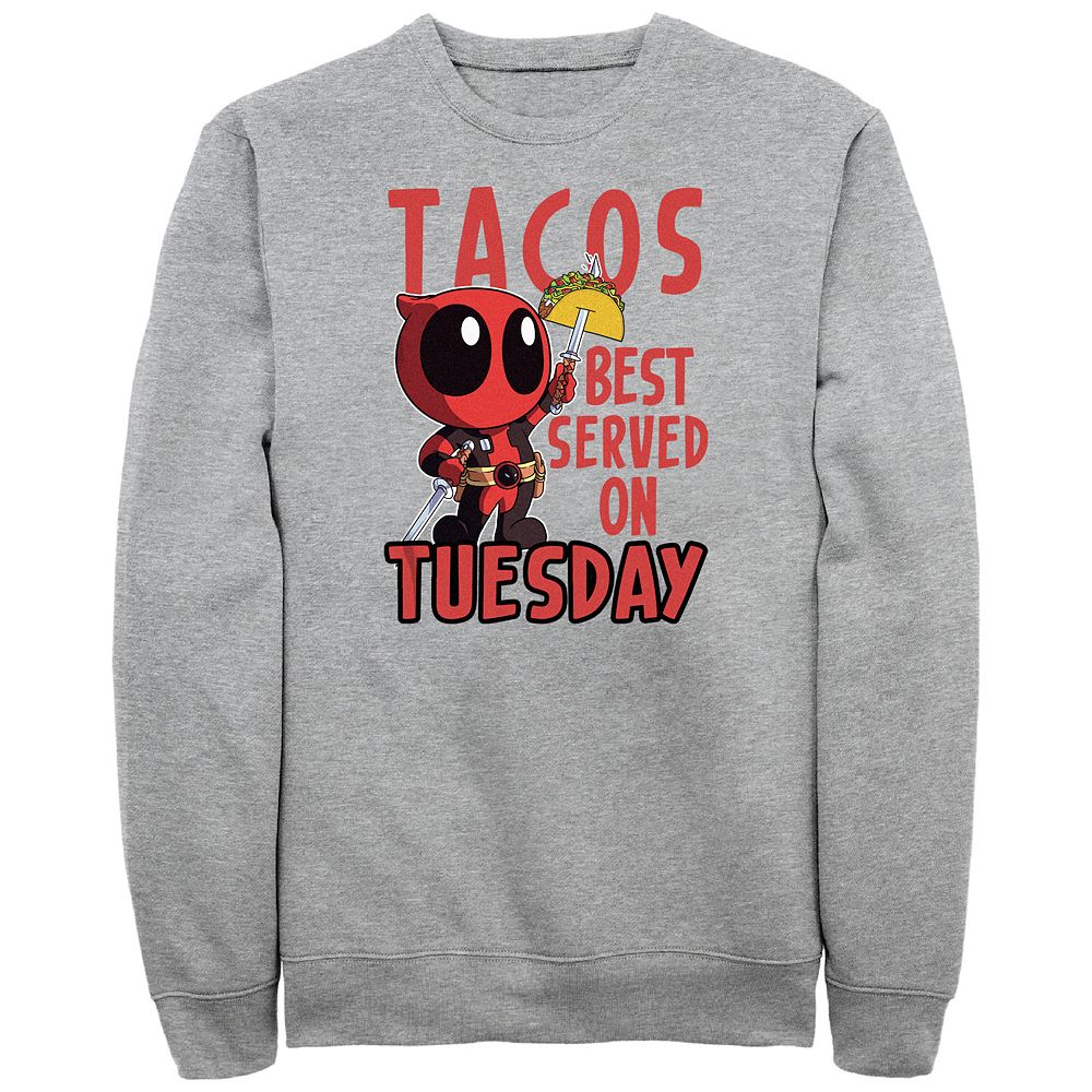 Big & Tall Marvel Deadpool Tacos Best Served On Tuesday Graphic Fleece