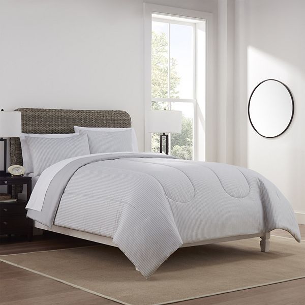 Martex Gray Pinstripe Comforter Set