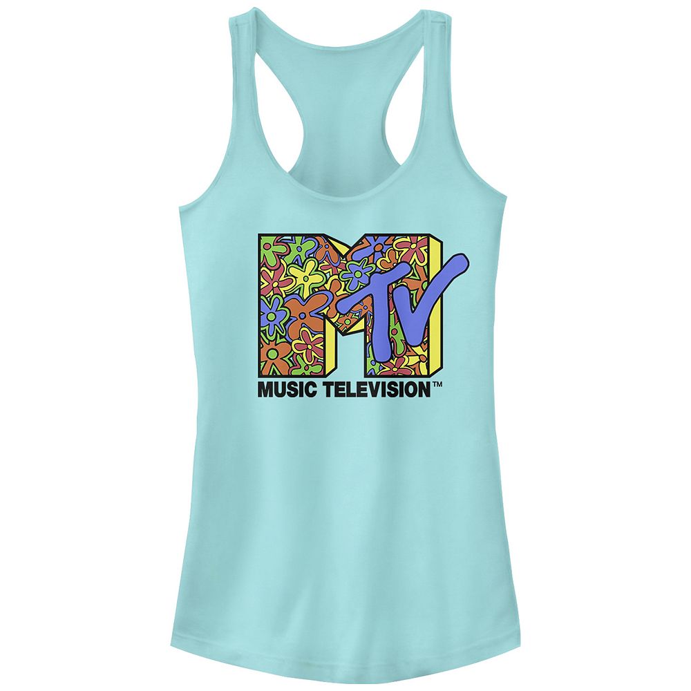 Juniors' MTV Hippie Print Logo Racerback Tank Top