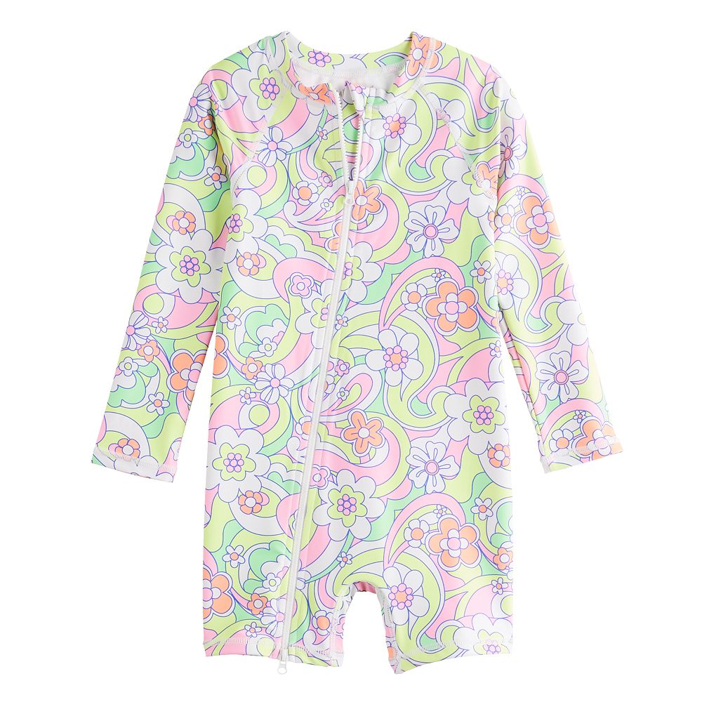 Baby & Toddler Girl Jumping Beans® Adaptive Rash Guard Romper