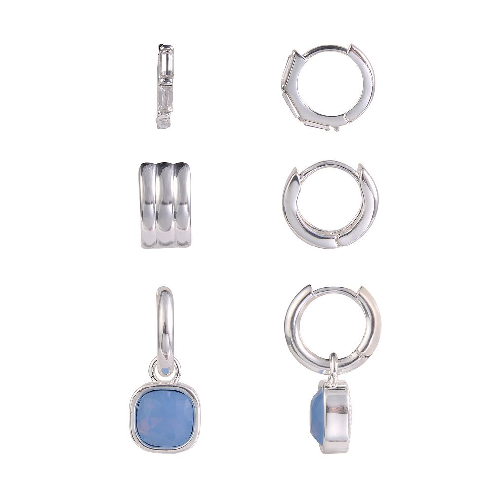 Emberly Huggie Hoop Trio Earring Set