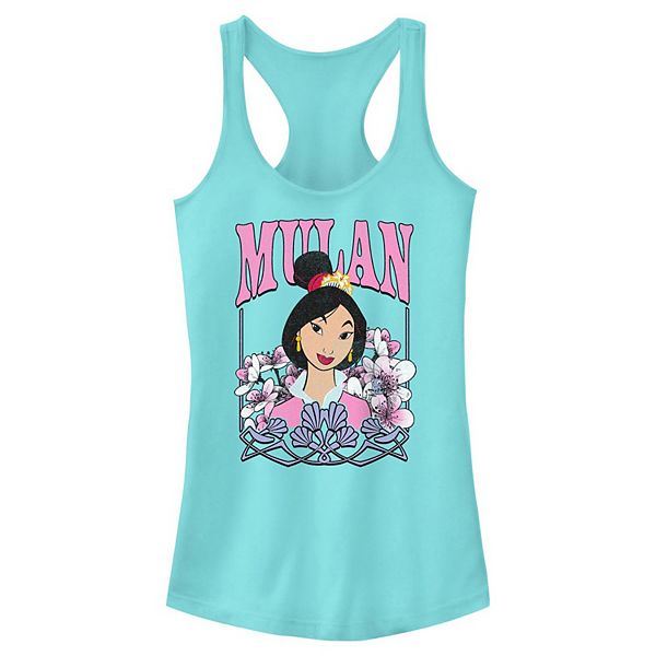 Disney's Mulan Cherry Blossoms Portrait Juniors' Racerback Tank Top
