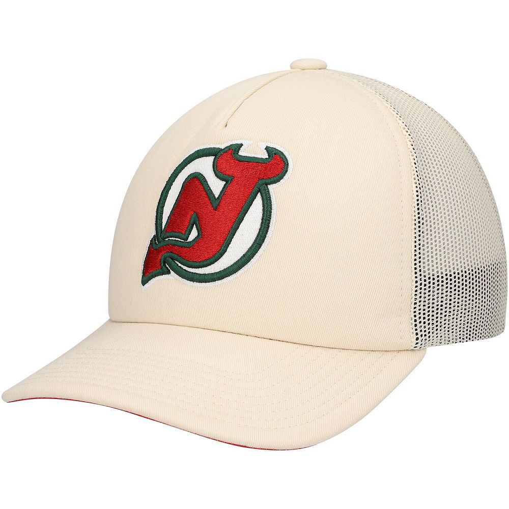 Men's Mitchell & Ness Cream New Jersey Devils Foam Front Trucker ...
