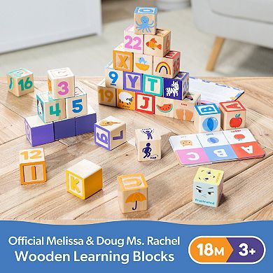 Melissa & Doug Ms. Rachel Wooden Learning Blocks and Activity Cards Playset