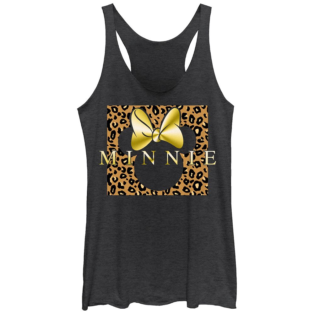 Disney's Minnie Mouse Leopard Print Square Juniors' Racerback Tank Top