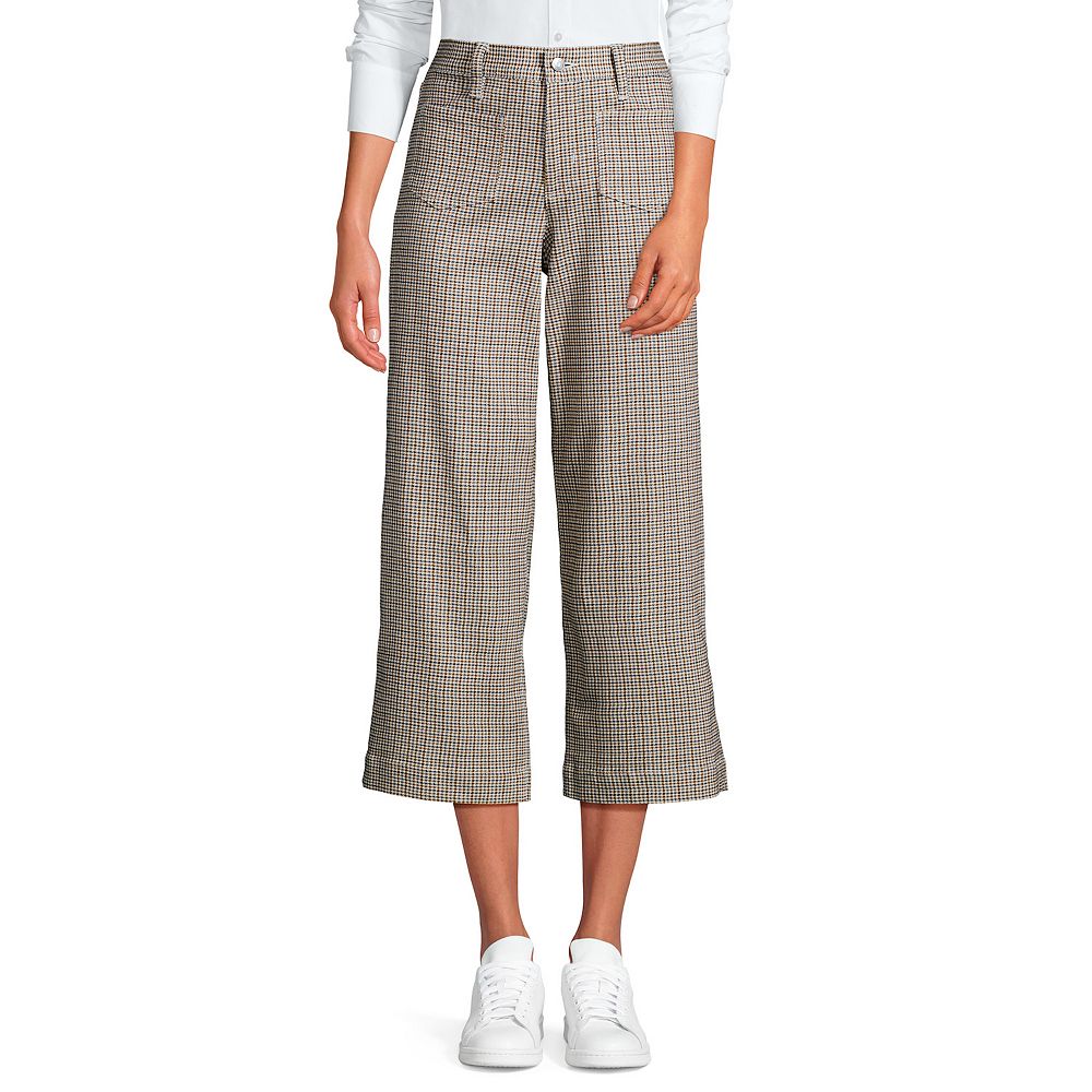 Women's Lands' End High-Rise Wide Leg Crop Pants