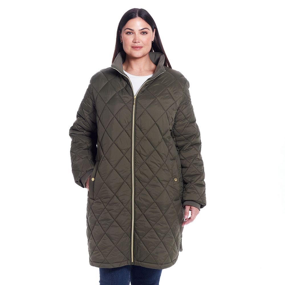 Plus Size Weathercast Quilted Zip Front Walker Jacket